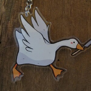Cute Acrylic Charm Keychain Inspired by Untitled Goose Game - Etsy