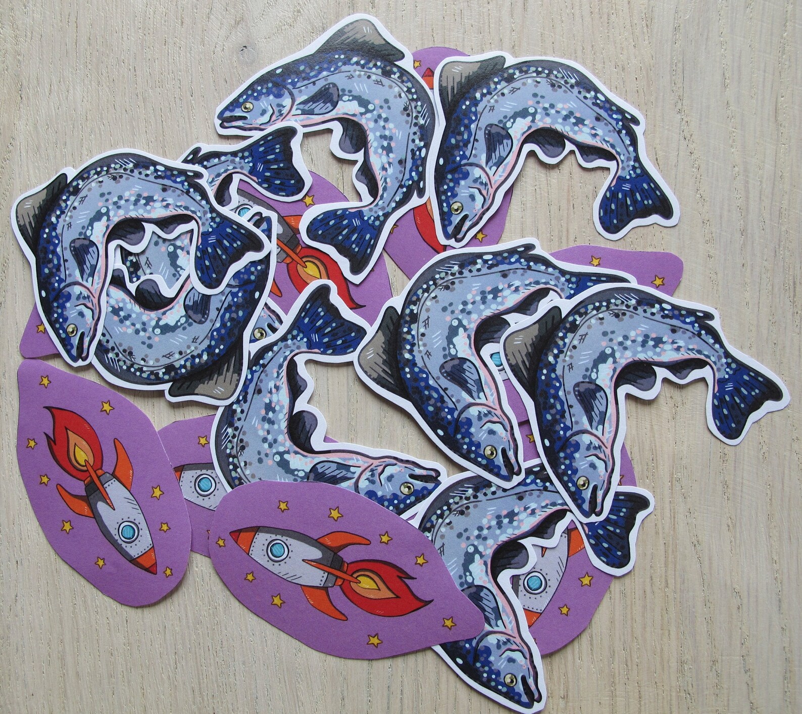 Cute Salmon Sticker | Etsy