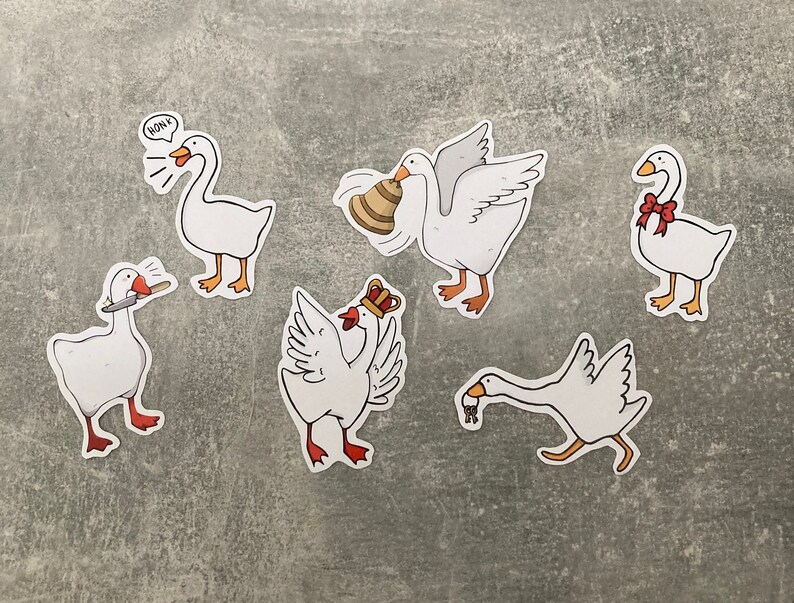 Cute Stickers Inspired by Untitled Goose Game - Etsy UK