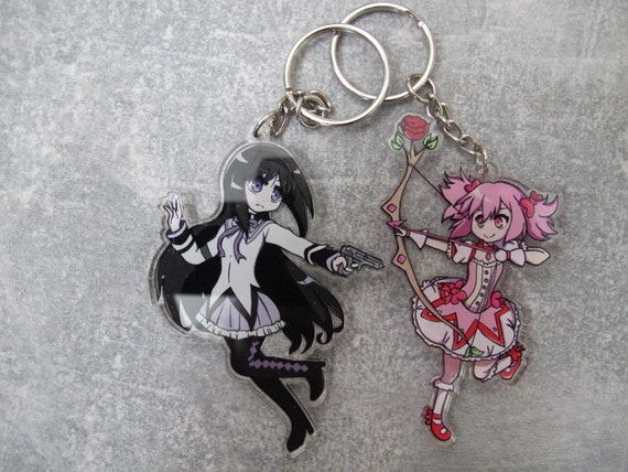 Cute Acrylic Charm Keychain Inspired by Madoka or Homura - Etsy