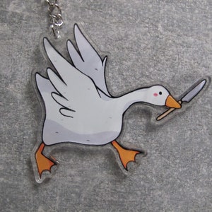 Cute Acrylic Charm Keychain Inspired by Untitled Goose Game - Etsy