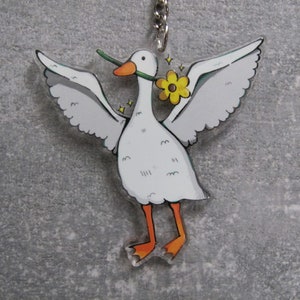 Cute Acrylic Charm Keychain Inspired by Untitled Goose Game - Etsy