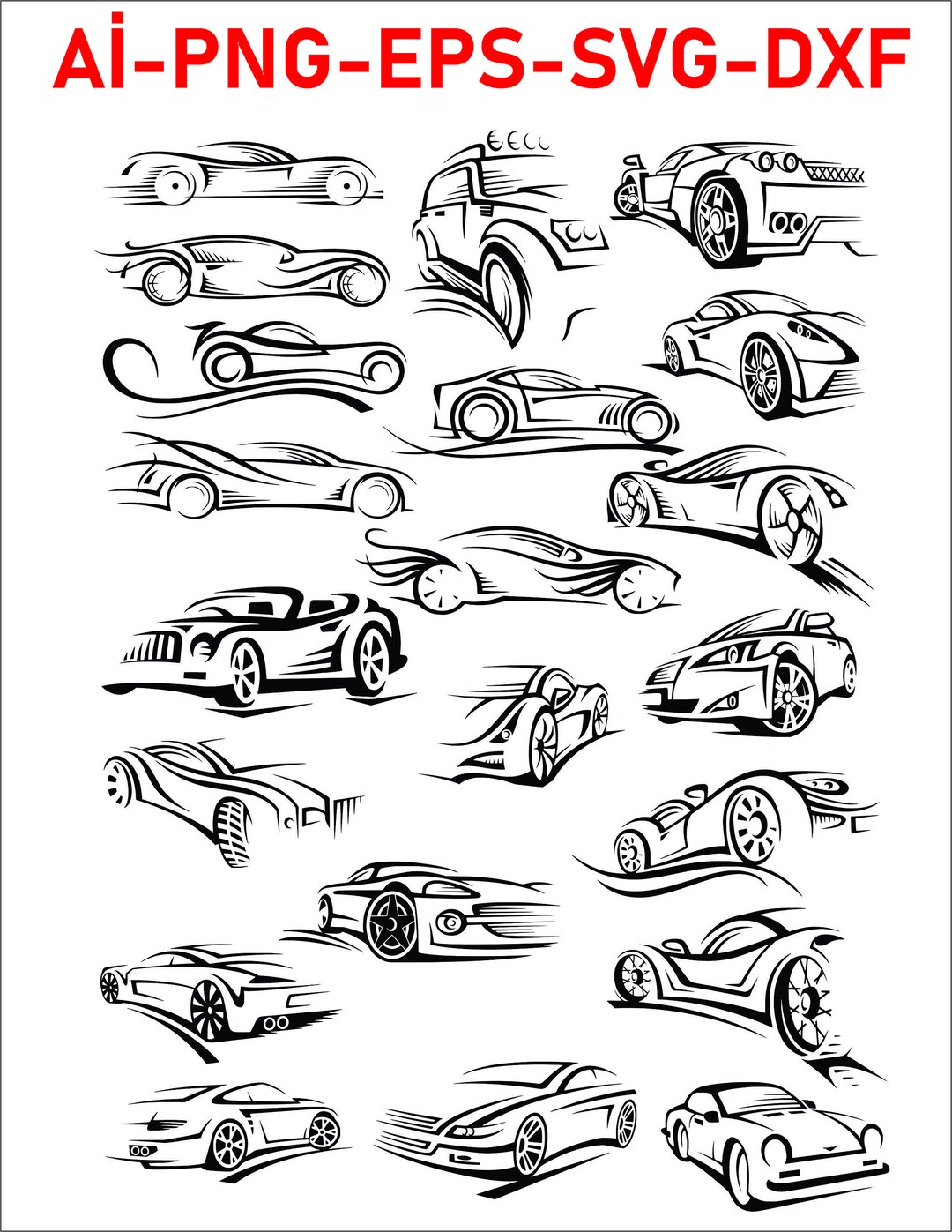 Car digital File for Cutting, Printing, Laser and Plotting - Etsy
