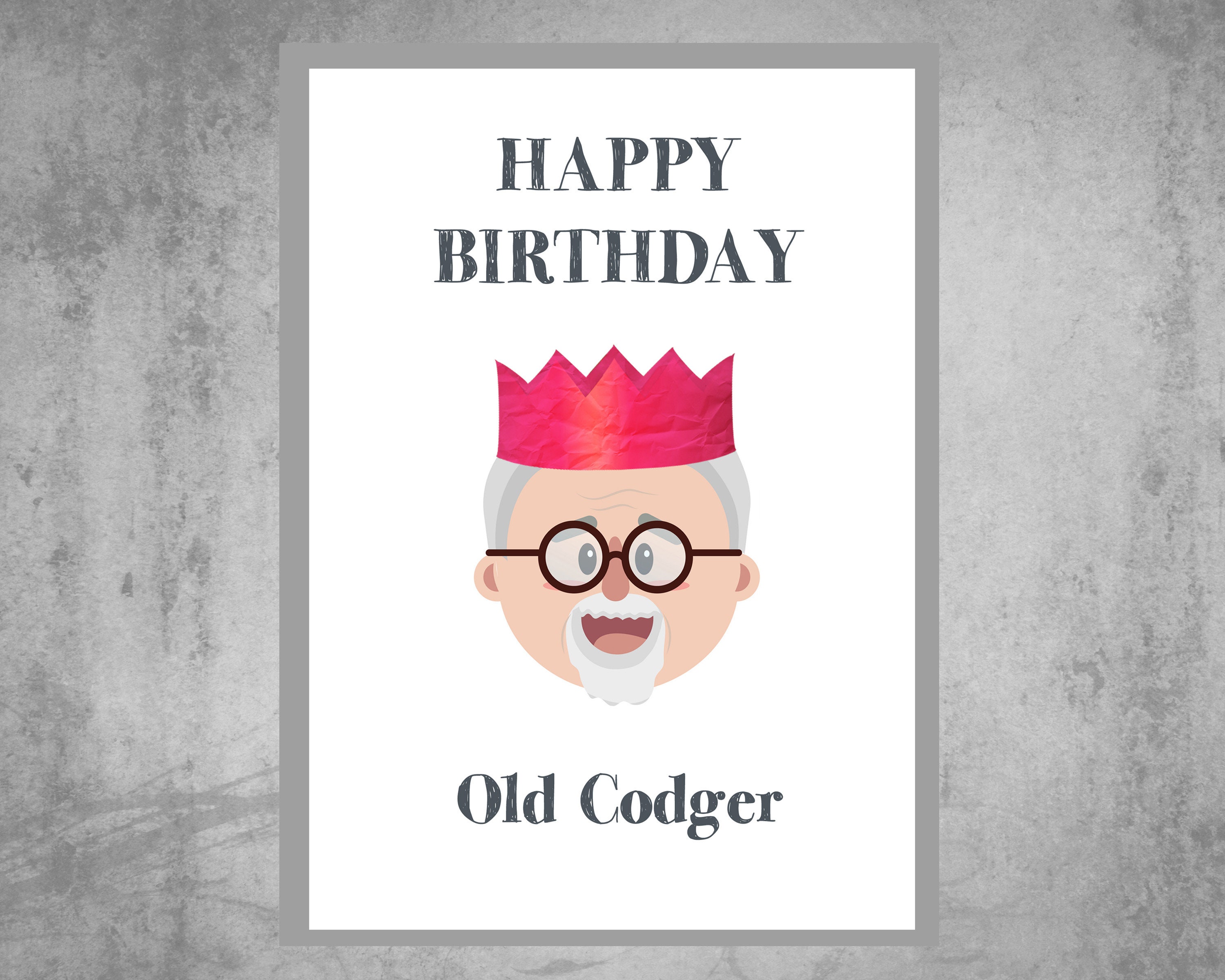 Funny Birthday Card for an Old Codger Male Friend Dad Uncle - Etsy UK