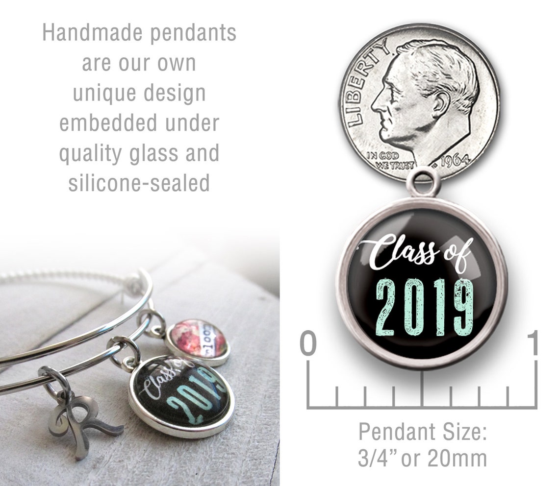 GRADUATION CHARM BRACELET, Class of 2019, Senior Graduation Bracelet ...