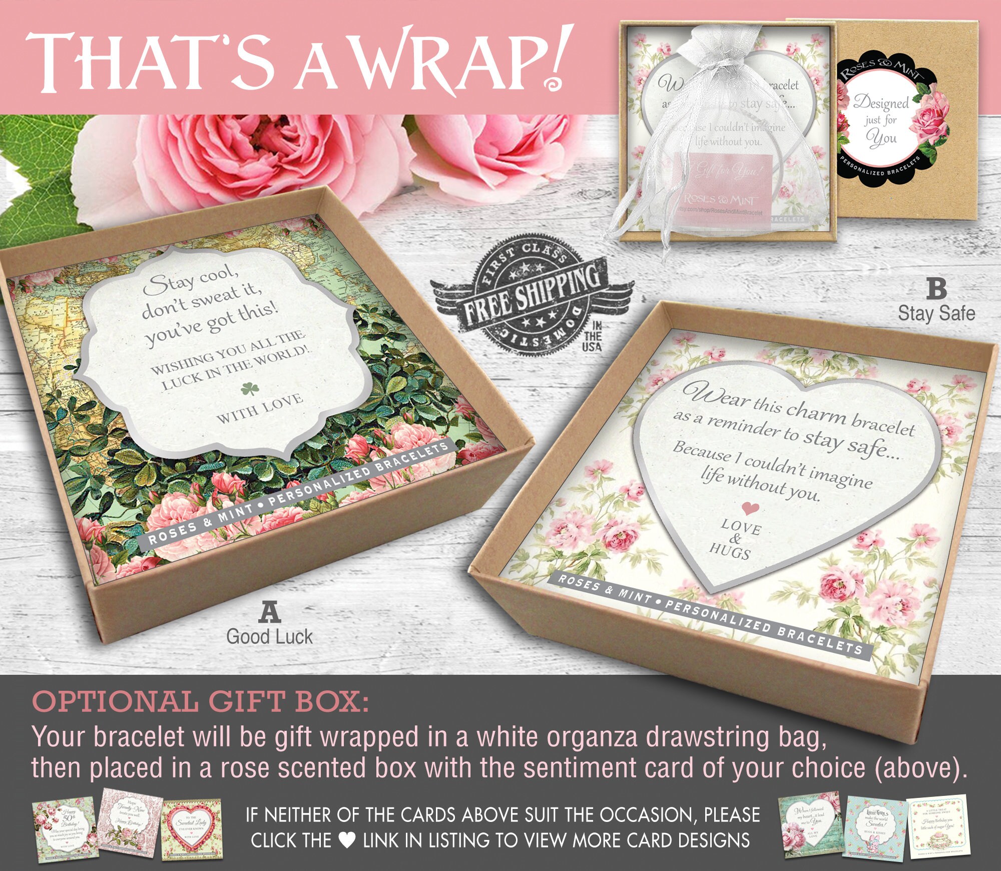 GOOD LUCK CHARM Bracelet Stay Safe Gift for Her Choose Your | Etsy