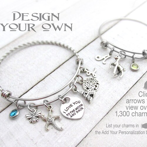 CUSTOM CHARM NECKLACE Design Your Own Choose Your Charms - Etsy