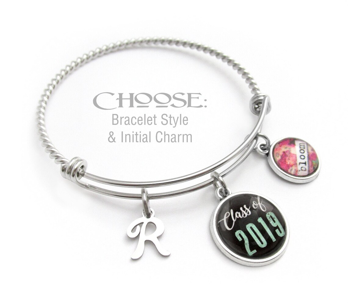 GRADUATION CHARM BRACELET, Class of 2019, Senior Graduation Bracelet ...