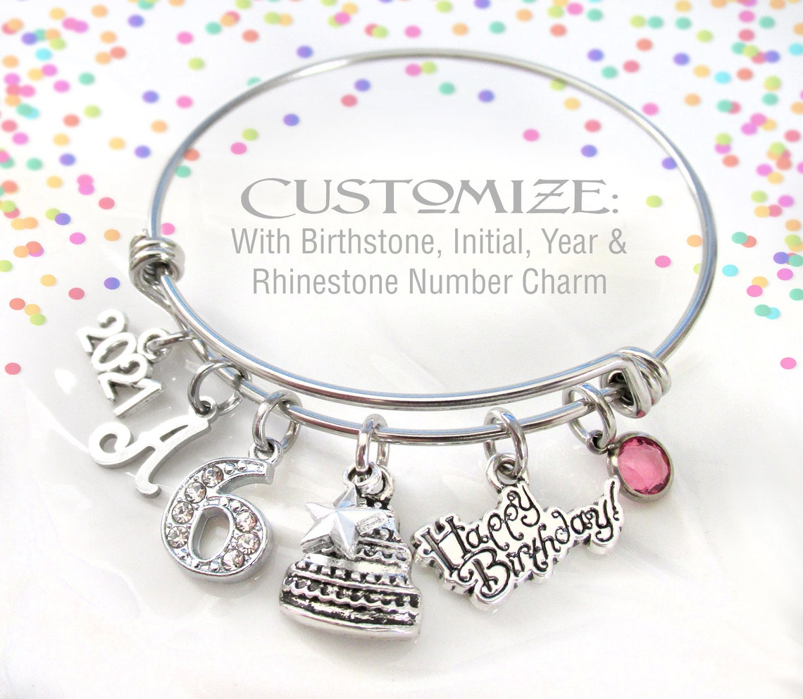 BIRTHDAY CHARM BRACELET Birthday Bracelets Choose Age - Etsy