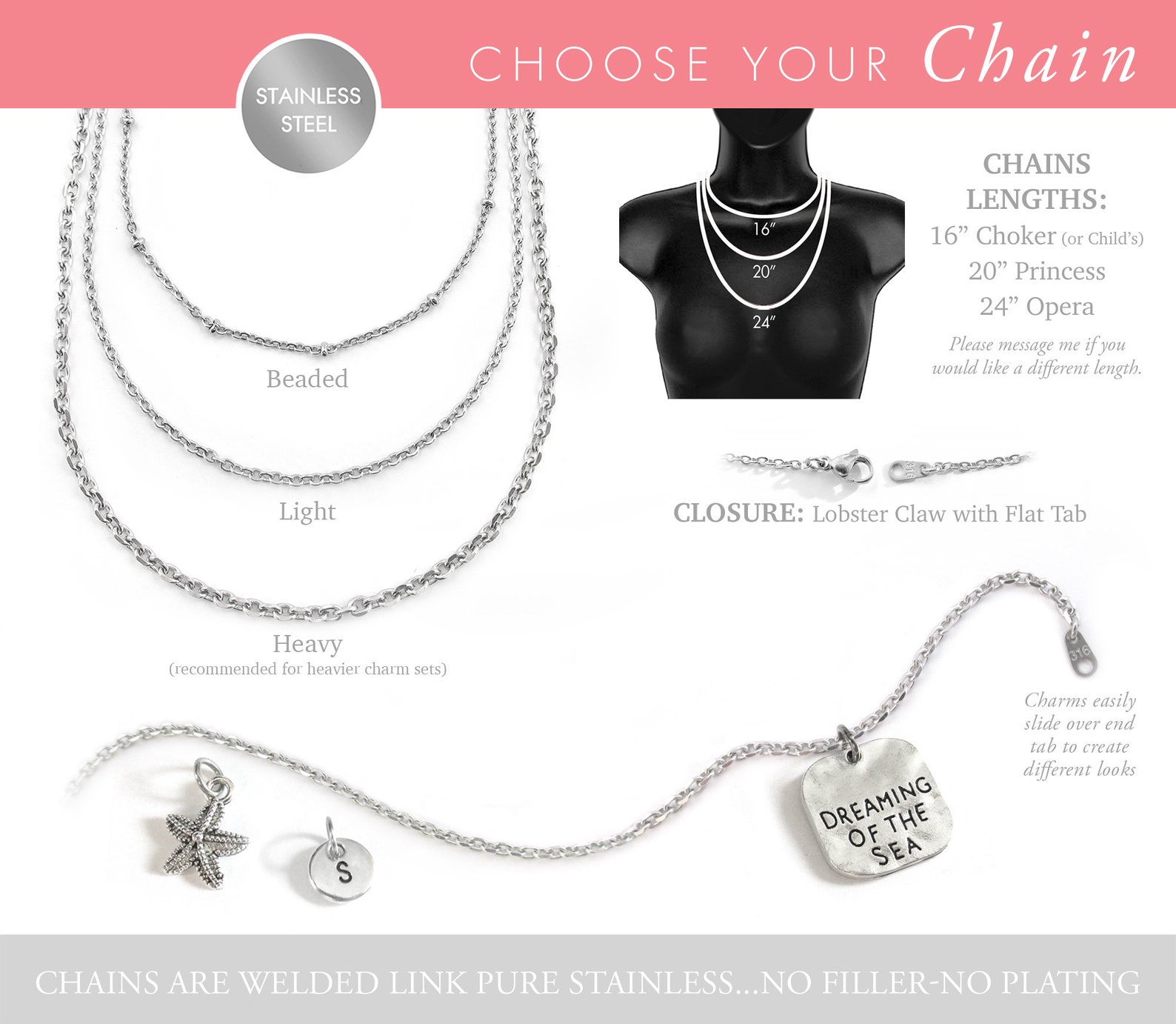 CUSTOM CHARM NECKLACE Design Your Own Choose Your Charms - Etsy