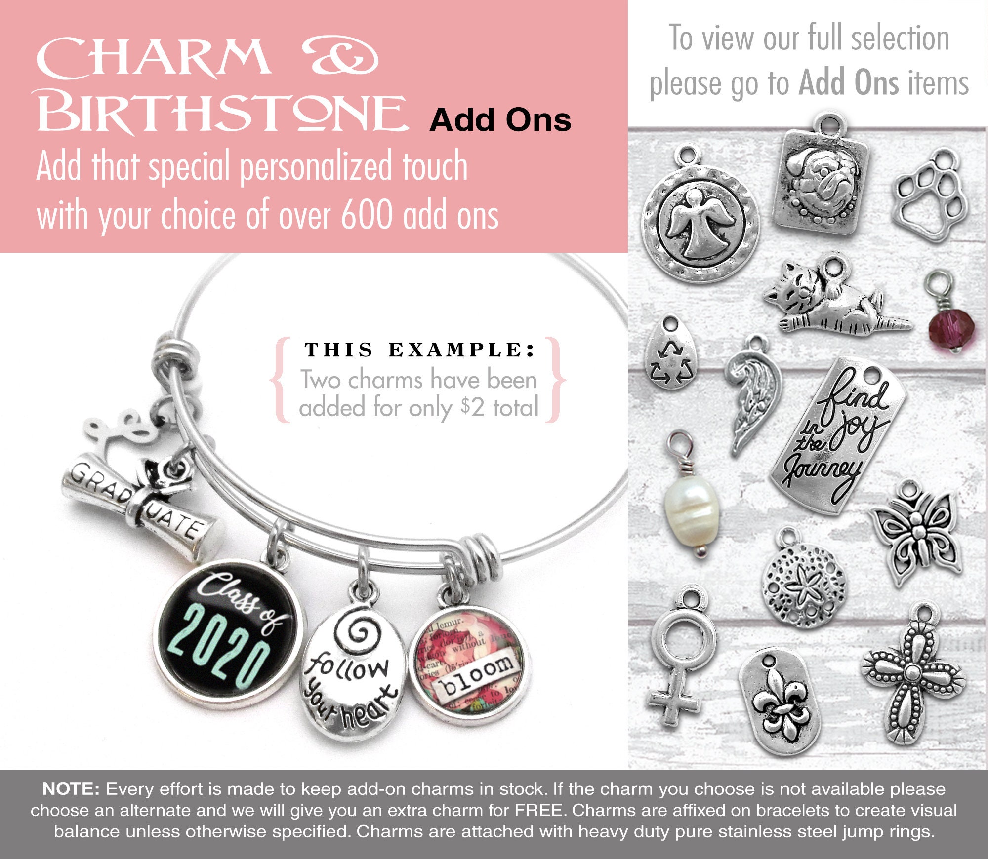 GRADUATION CHARM BRACELET Class of 2019 Senior Graduation | Etsy