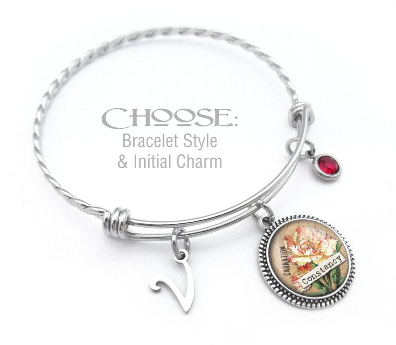 JANUARY CHARM BRACELET, Victorian Birth Month Symbolism, Gifts for Her ...