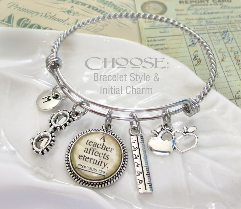 TEACHER CHARM BRACELET Teacher Jewelry Gift for Teacher A - Etsy