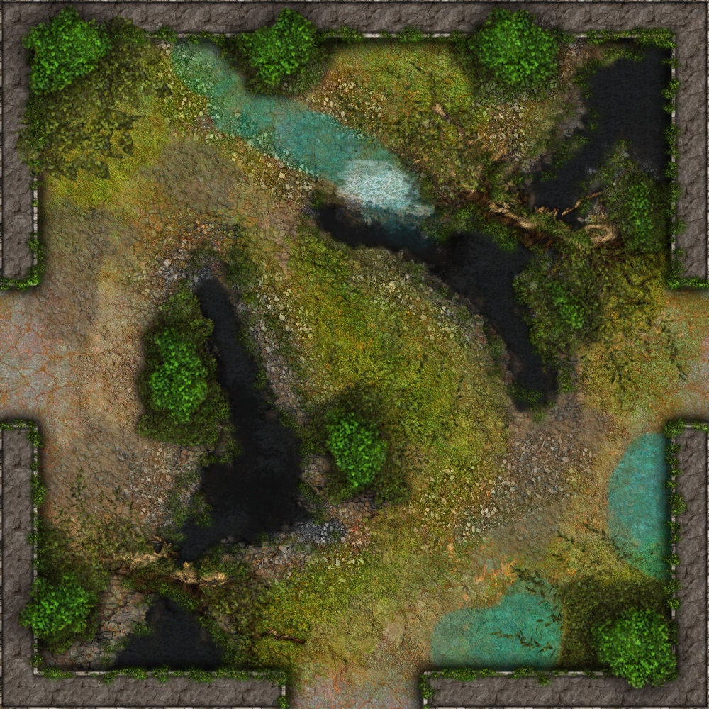 25 Different Gridless Maps Modular Overgrown Ruins Bundle for Digital ...
