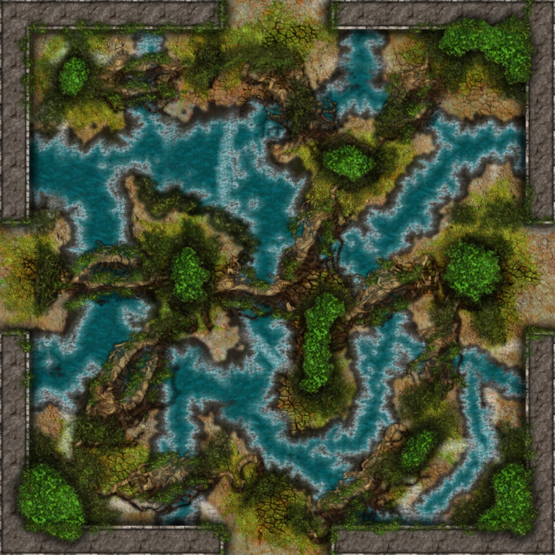 25 Different Gridless Maps Modular Overgrown Ruins Bundle for Digital ...