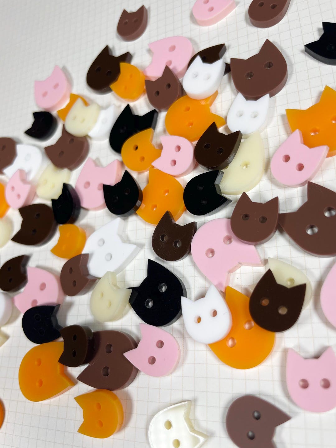 Cat Head Buttons - Etsy