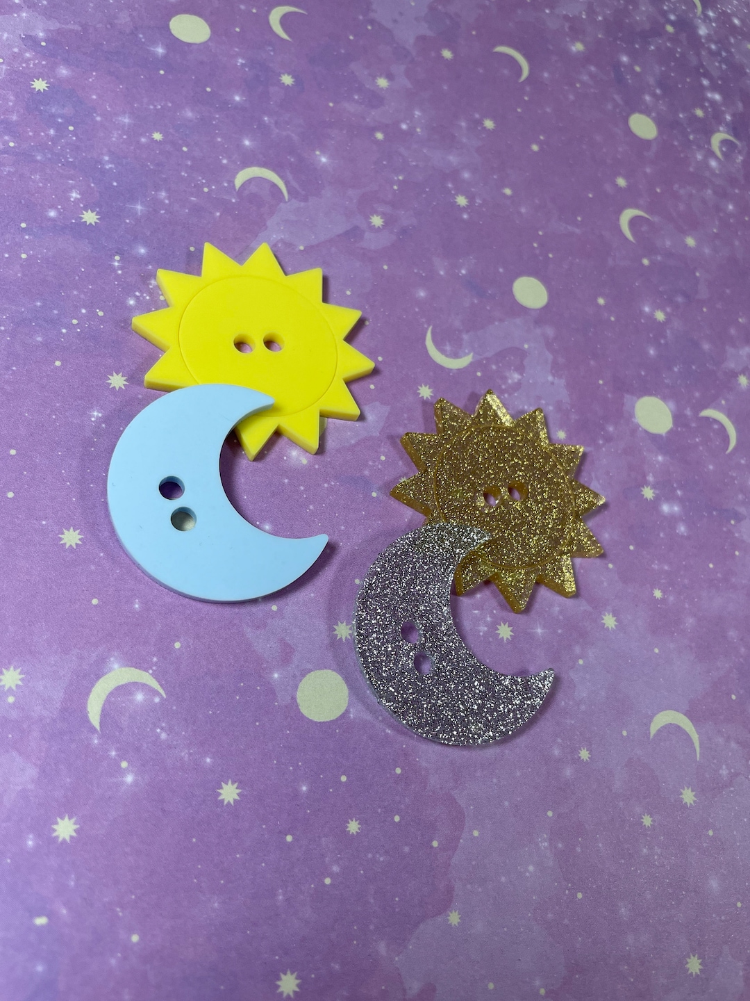 Extra Large Moon and Sun Button Set - Etsy