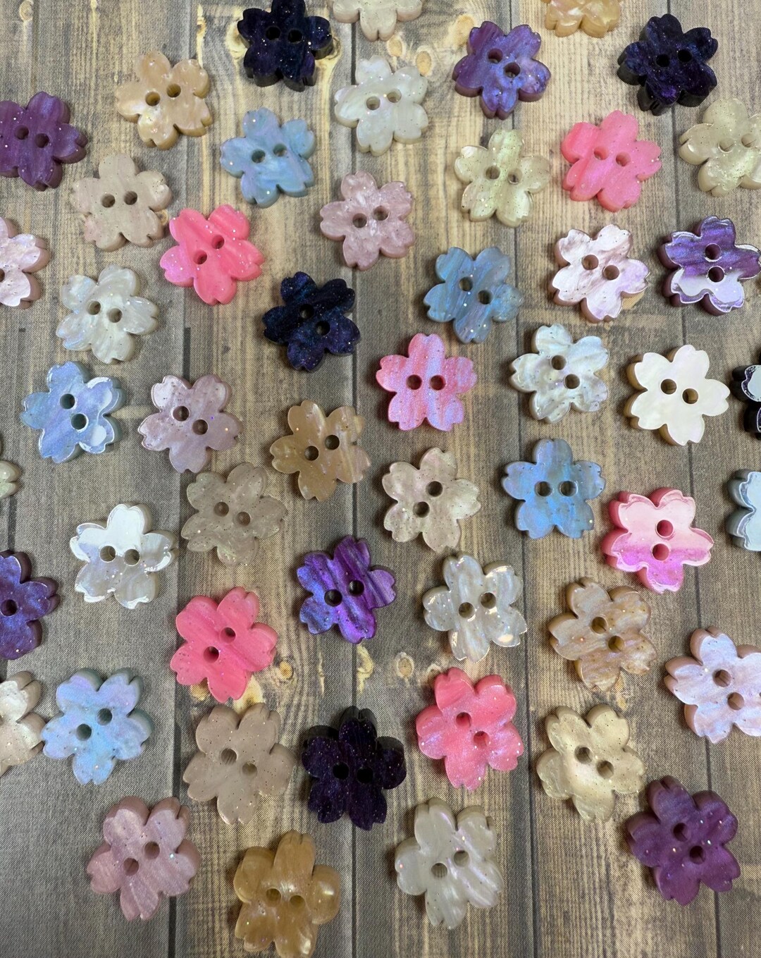 Extra Small Pearlescent Sakura Blossom Buttons - Etsy