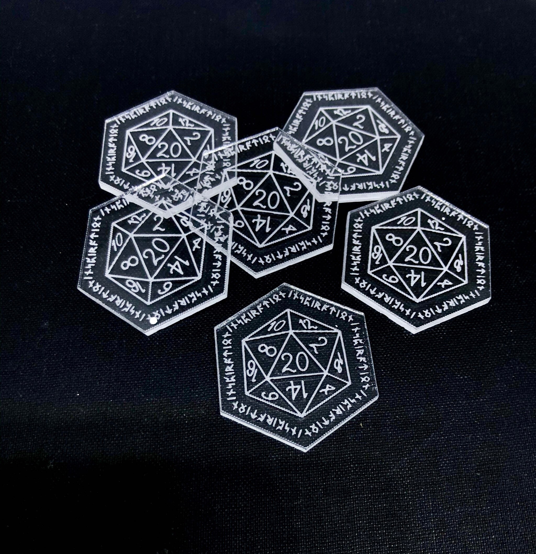 Hexagon D20 Inspiration Coins | Etsy
