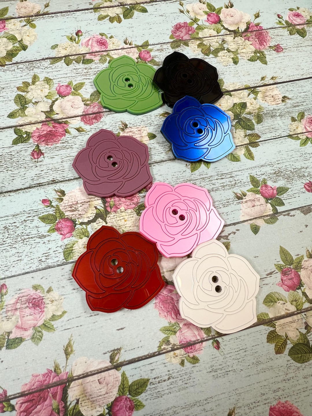 Extra Large Rose Button - Etsy