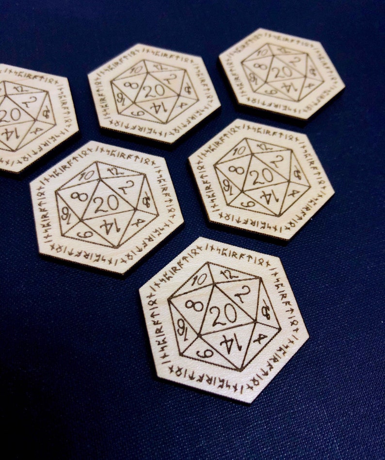 Hexagon D20 Inspiration Coins - Etsy
