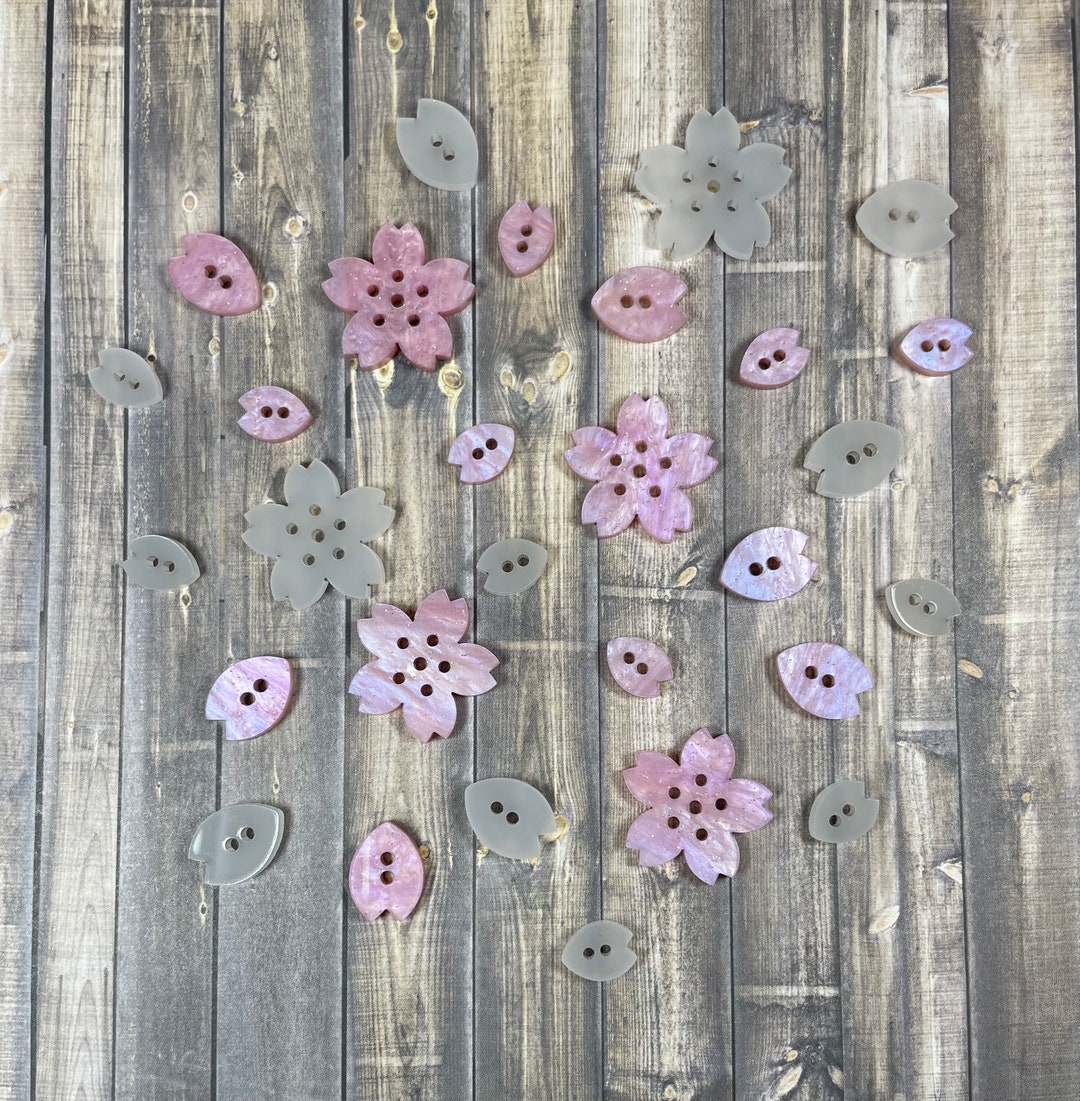 Fancy Sakura and Petal Button Sets - Etsy