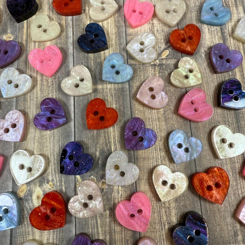 Tiny Heart Buttons - Etsy