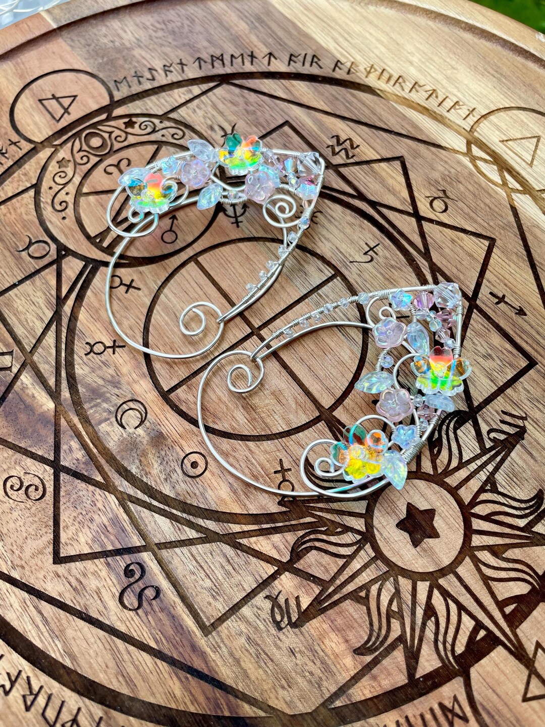 Wrapped Wire Elf Ear Jewelry silver Flora - Etsy