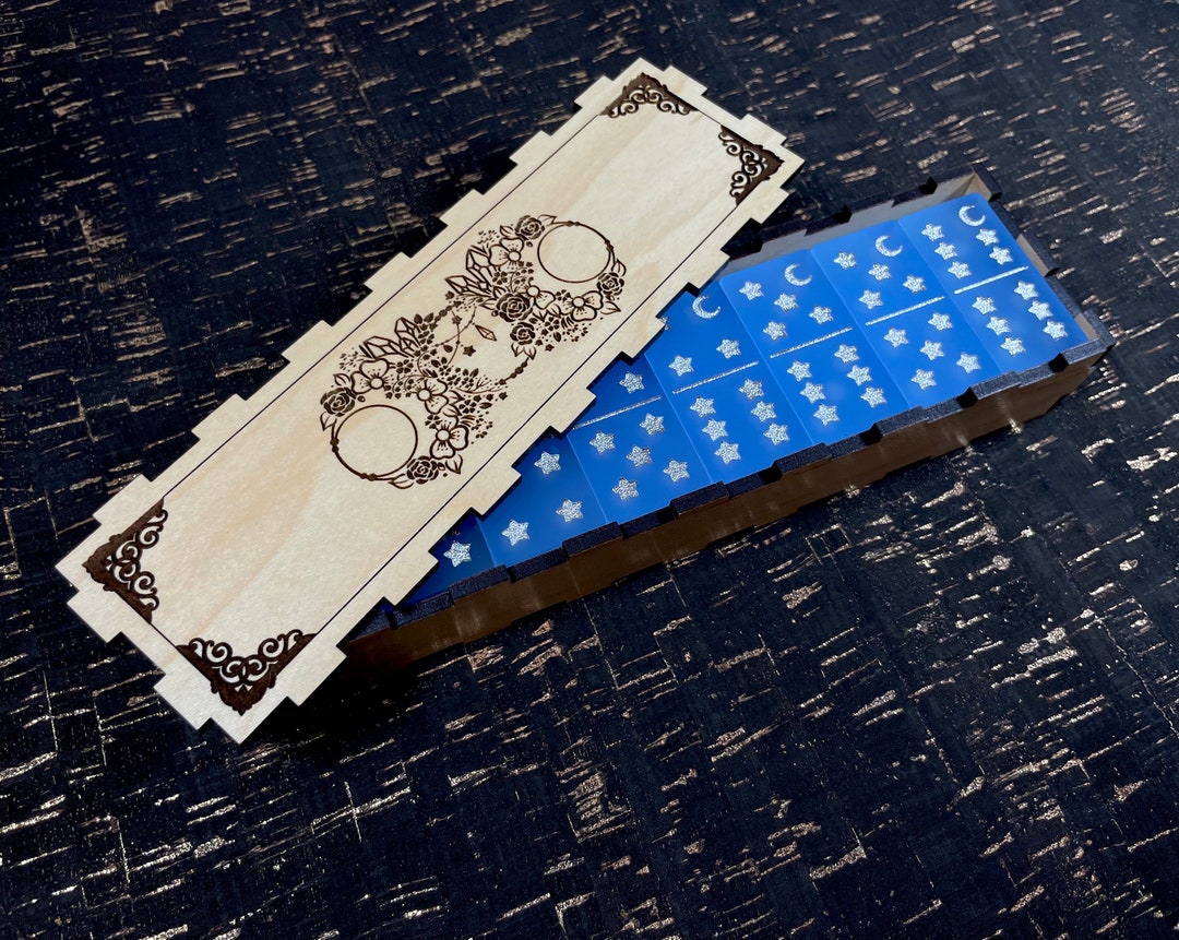 Frosted Blue Moon and Star Domino Set dominoes - Etsy