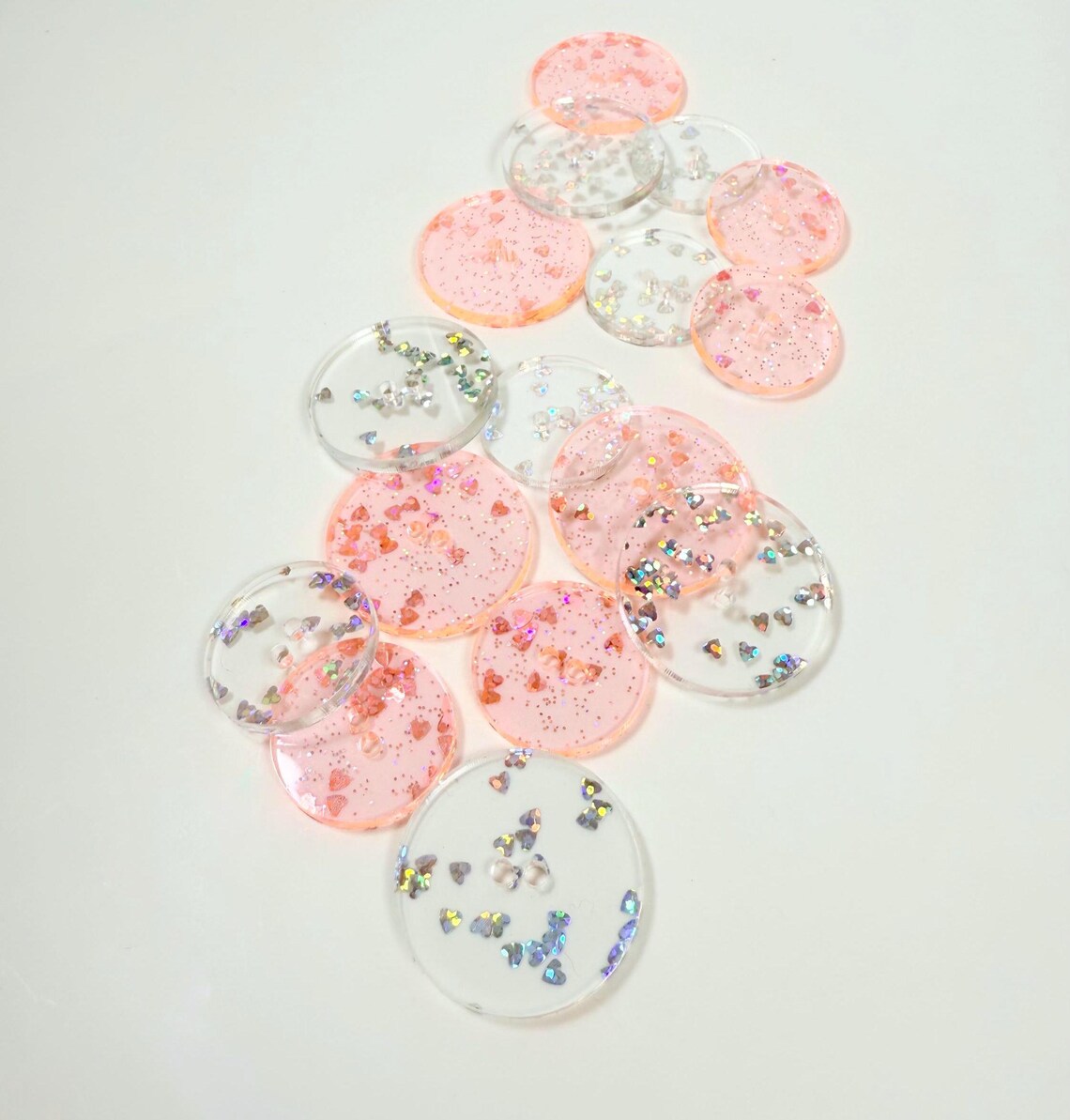 Limited Edition Holo Heart Glitter Buttons - Etsy