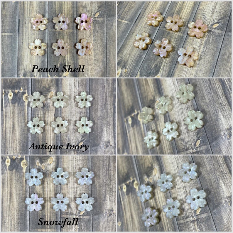 Extra Small Pearlescent Sakura Blossom Buttons - Etsy
