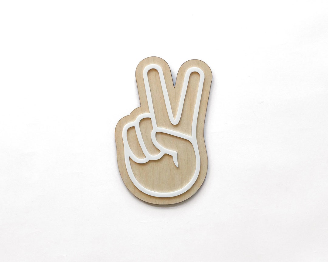 Hand Peace Sign X Kids Nursery Decor X Baby Wall Sign X Toddler Room ...