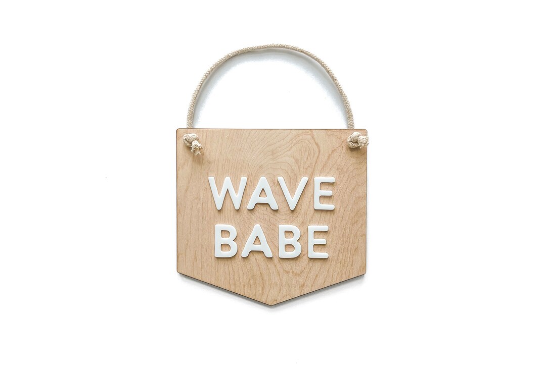 Wave Babe Hanging Sign X Kids Nursery Decor X Baby Wall Sign X Boho ...