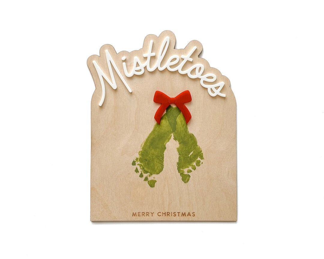 DIY Mistletoes Footprint Sign X Christmas Kid Craft X Baby's First ...