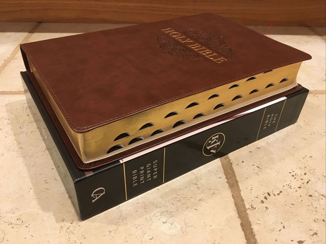 Personalized KJV Bible | Super Large Print | 17 Point Font | With Thumb ...