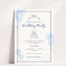 Editable Blue Teddy Bear 1st Birthday Invitation Template | Custom Baby ...