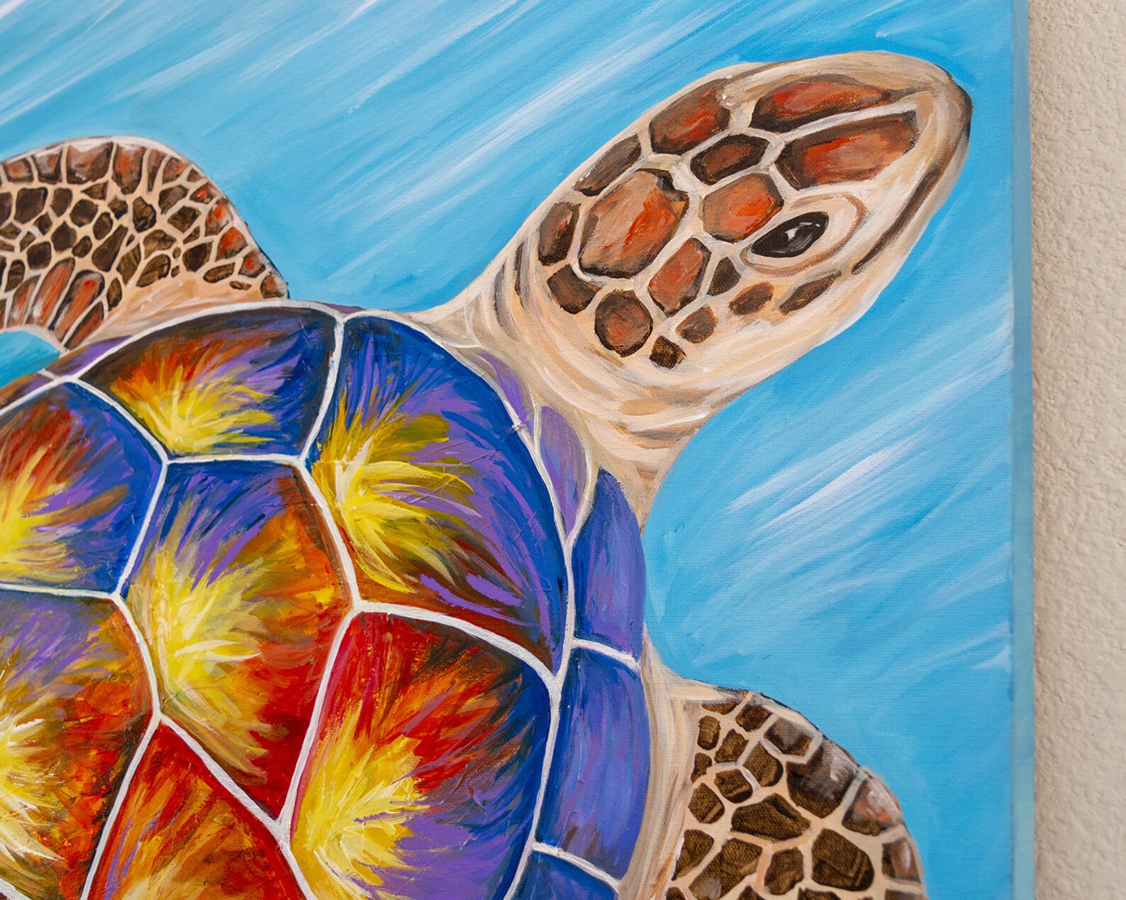 Fire Turtle, Colorful Turtle, Sea Turtle Art, Tropical Colors, Ocean ...