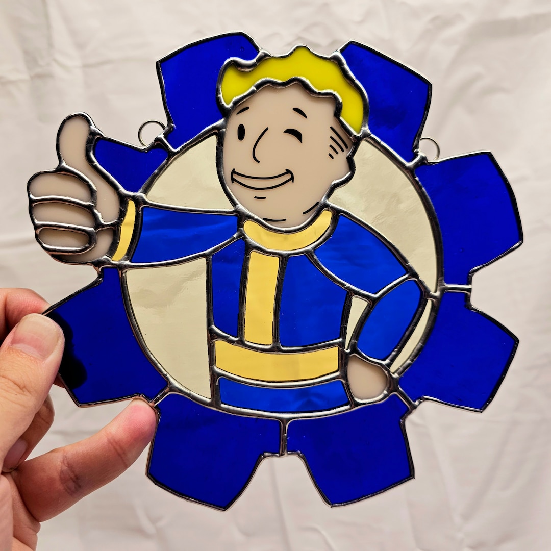 Fallout Vault Boy Stained Glass Suncatcher - Etsy