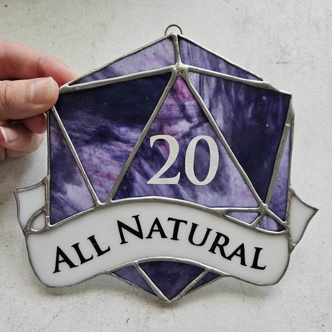 Dnd D20 Stained Glass Suncatcher | Pathfinder Twenty Sided Dice ...