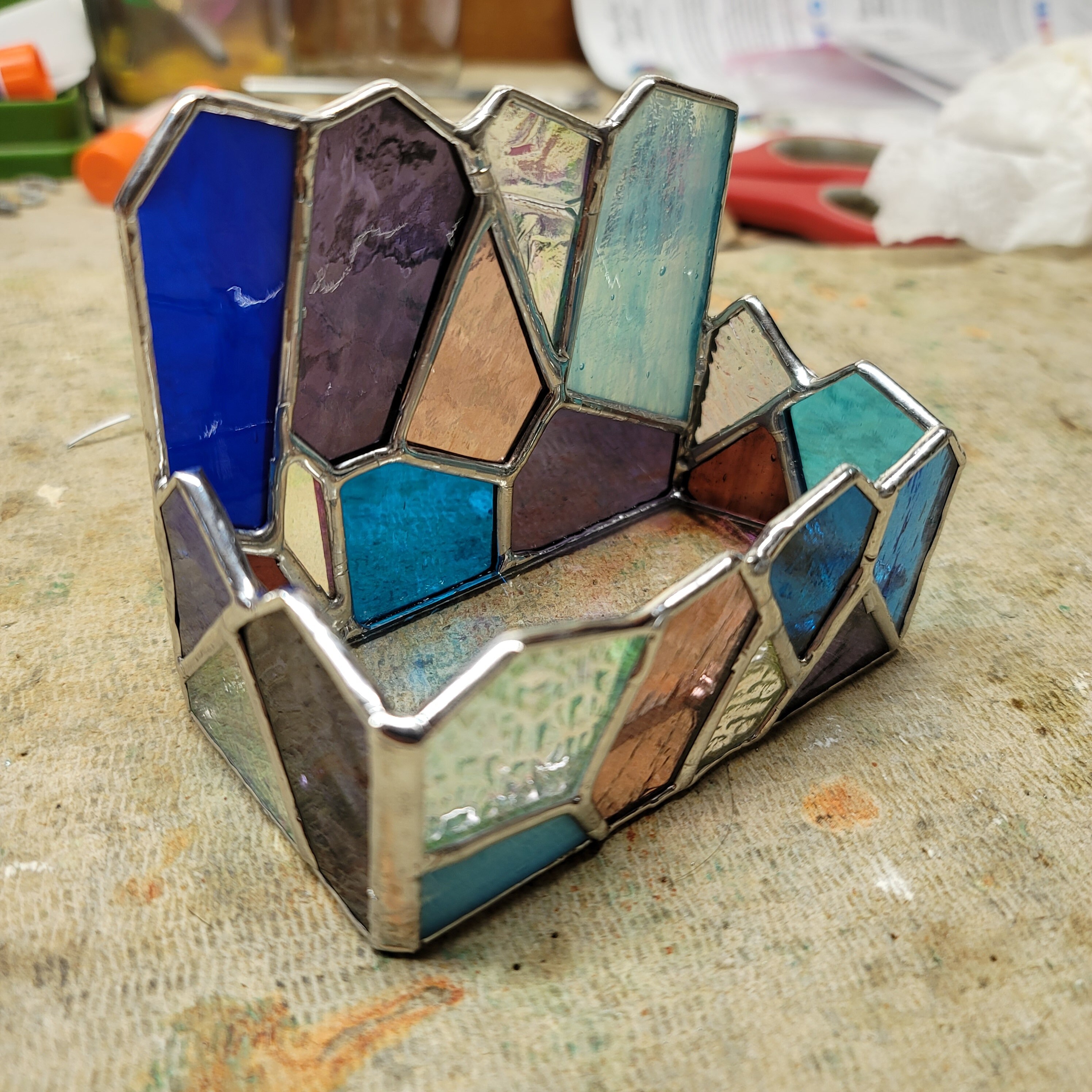 Crystalline Stained Glass Cardholder | Custom Business Card Holder - Etsy