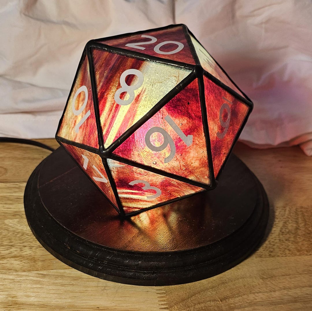 Deluxe D20 Stained Glass Lamp PREMADE and Ready to Ship Dungeons and ...