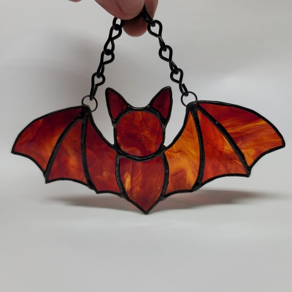 Flappy Bats Stained Glass Halloween Spooky Suncatcher - Etsy