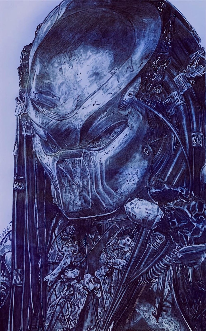 Yautja Creature From Predator 1987 Original Drawing Limited Edition ...