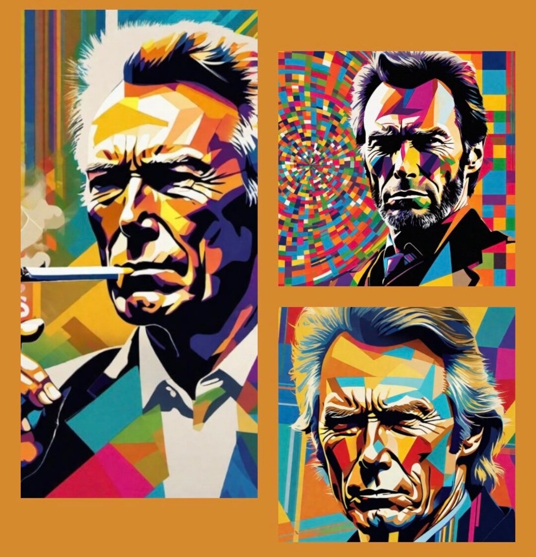 Clint Eastwood Pop Art Original Paintings Limited Edition - Etsy