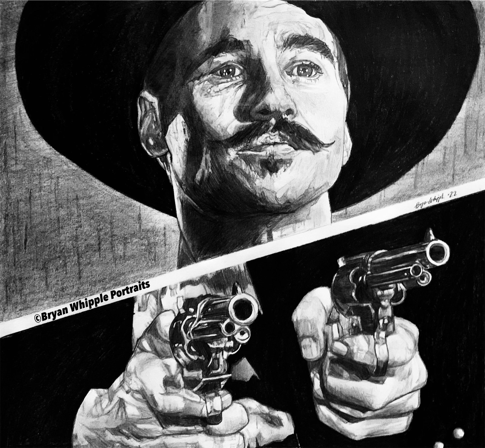 Doc Holliday Val Kilmer Tombstone Original Sketch Limited Edition ...