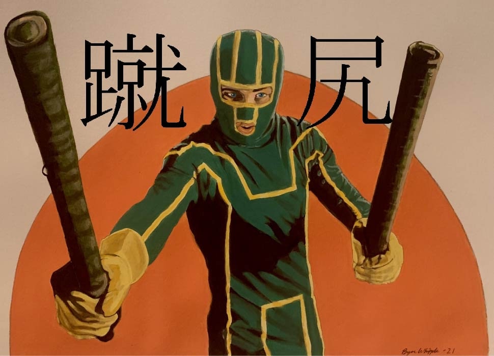 Kick-ass Aaron Taylor Johnson Comic Book Movie Hero Original Painting ...