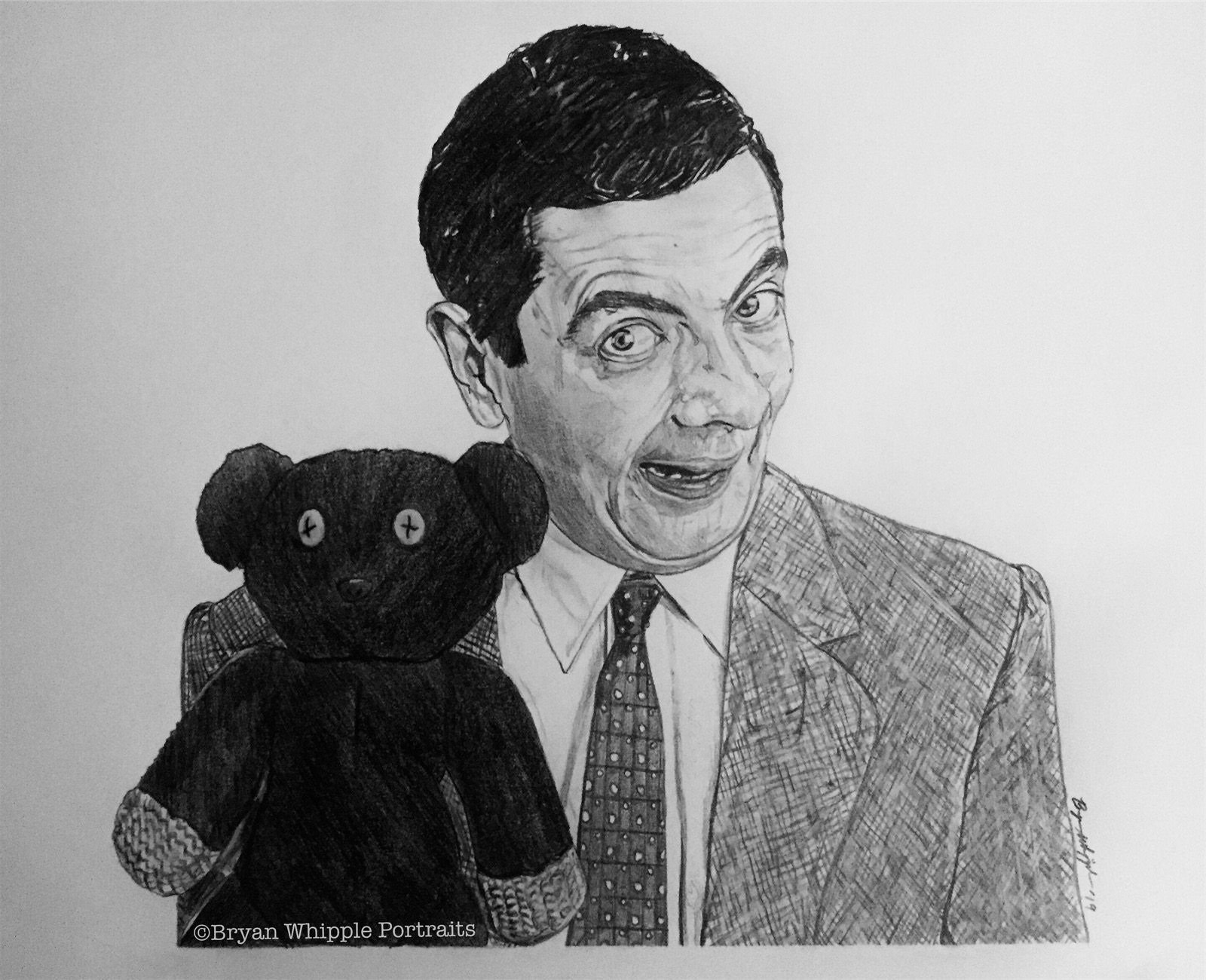 Mr Bean Rowan Atkinson Limited Edition Hand Signed/numbered Art Giclee ...