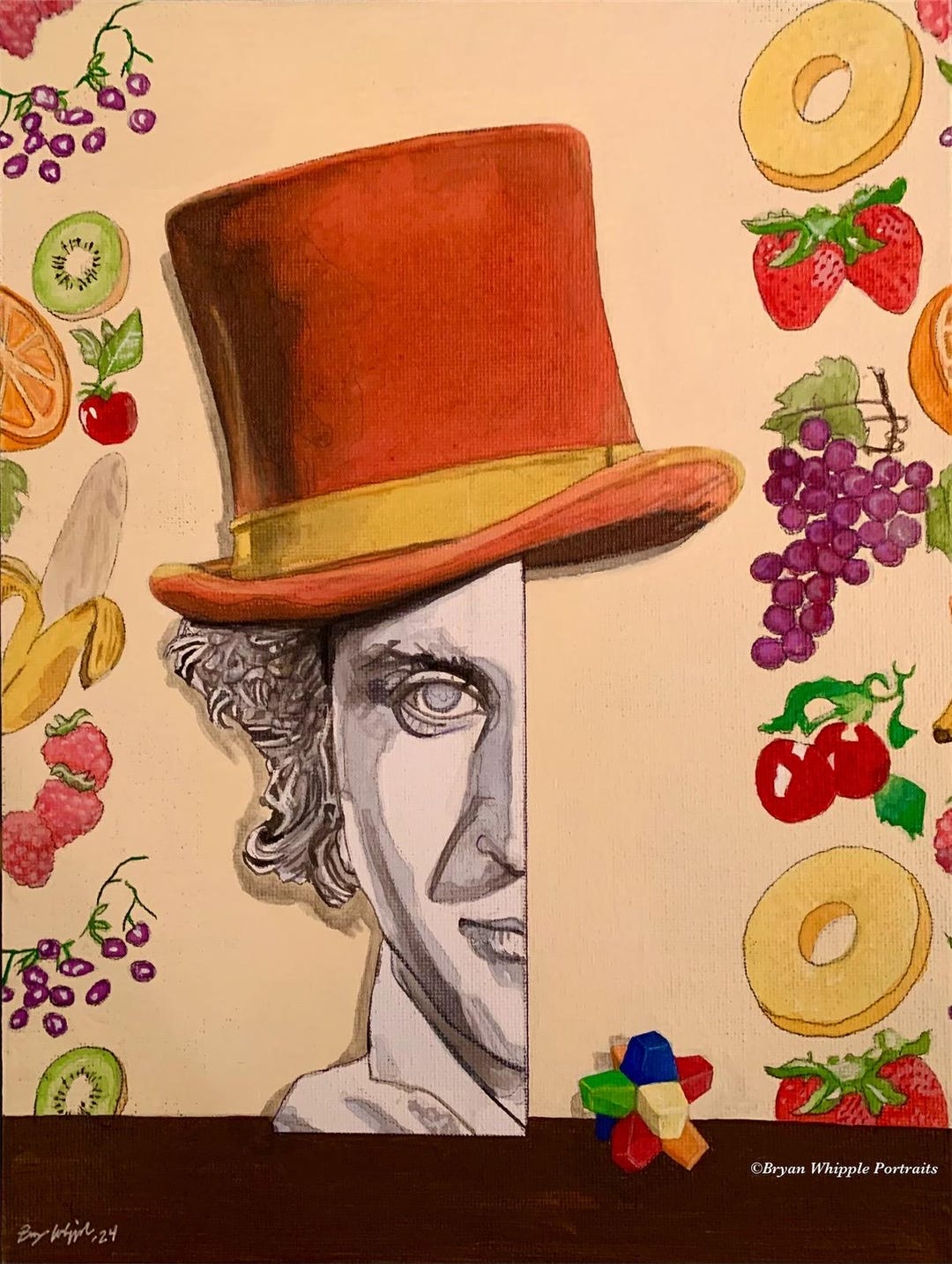 Willy Wonka Gene Wilder infinite Candy Original Painting Limited ...