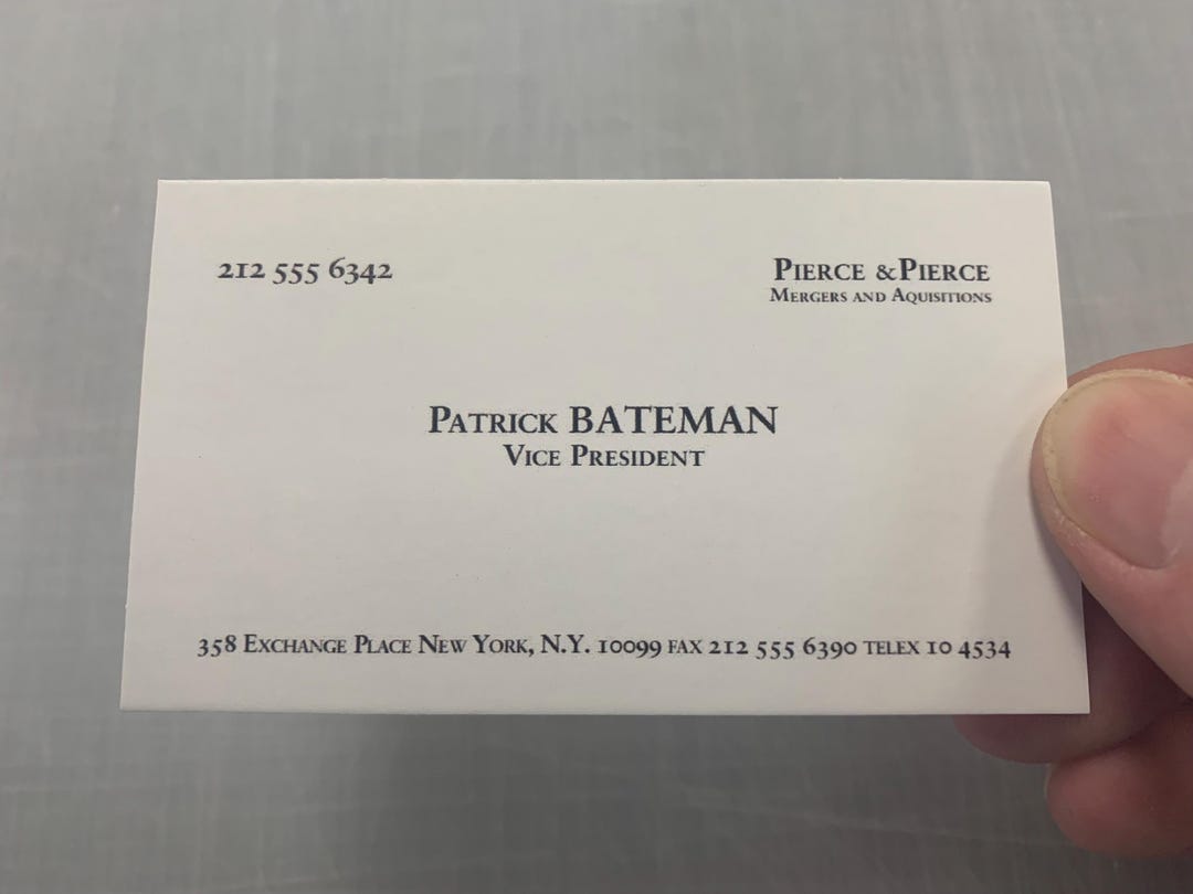 Patrick Bateman and Paul Allen American Psycho Business Cards Movie ...