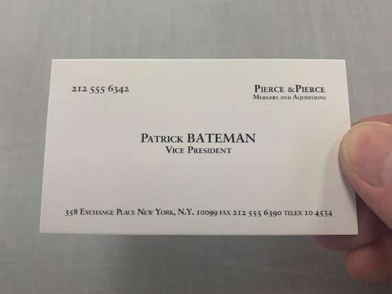 American Psycho Business Card Font AMERICAN PSYCHO (2000) Set Of